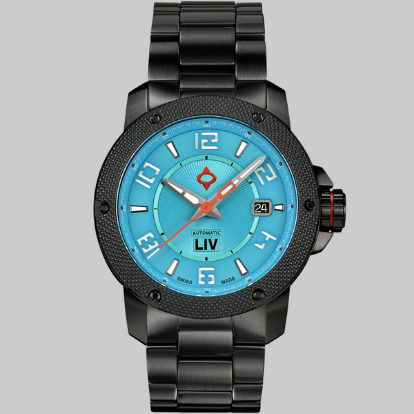 GX1-A Ocean Blue On Bracelet Sample – LIV Swiss Watches
