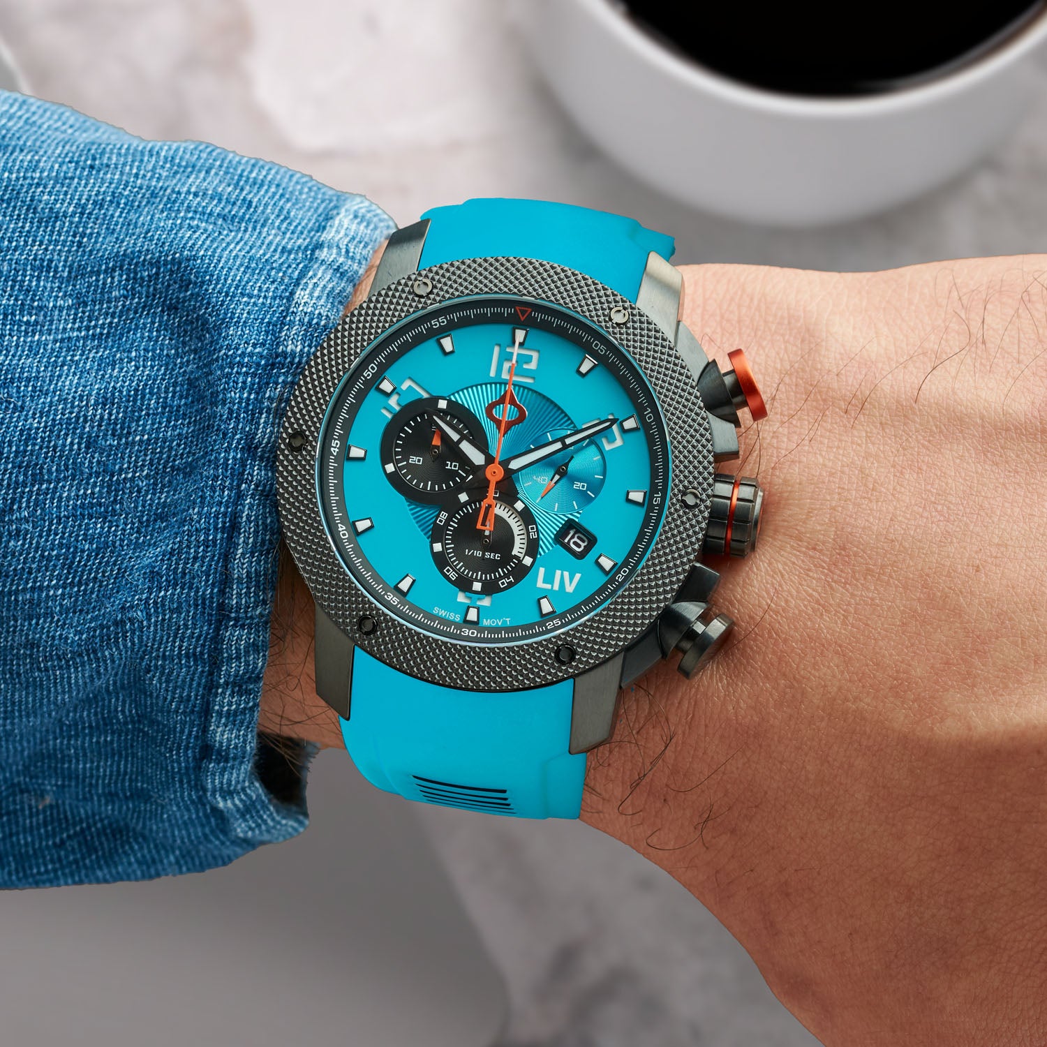 Shop T.J. Blue LIV GX1 Swiss Quartz Movement Watch – LIV Swiss Watches