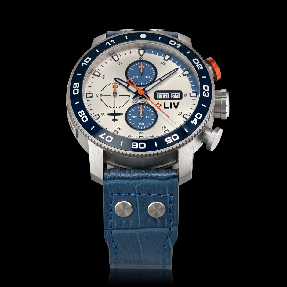 Shop P-51 Pilot Swiss Auto Chronograph – LIV Swiss Watches