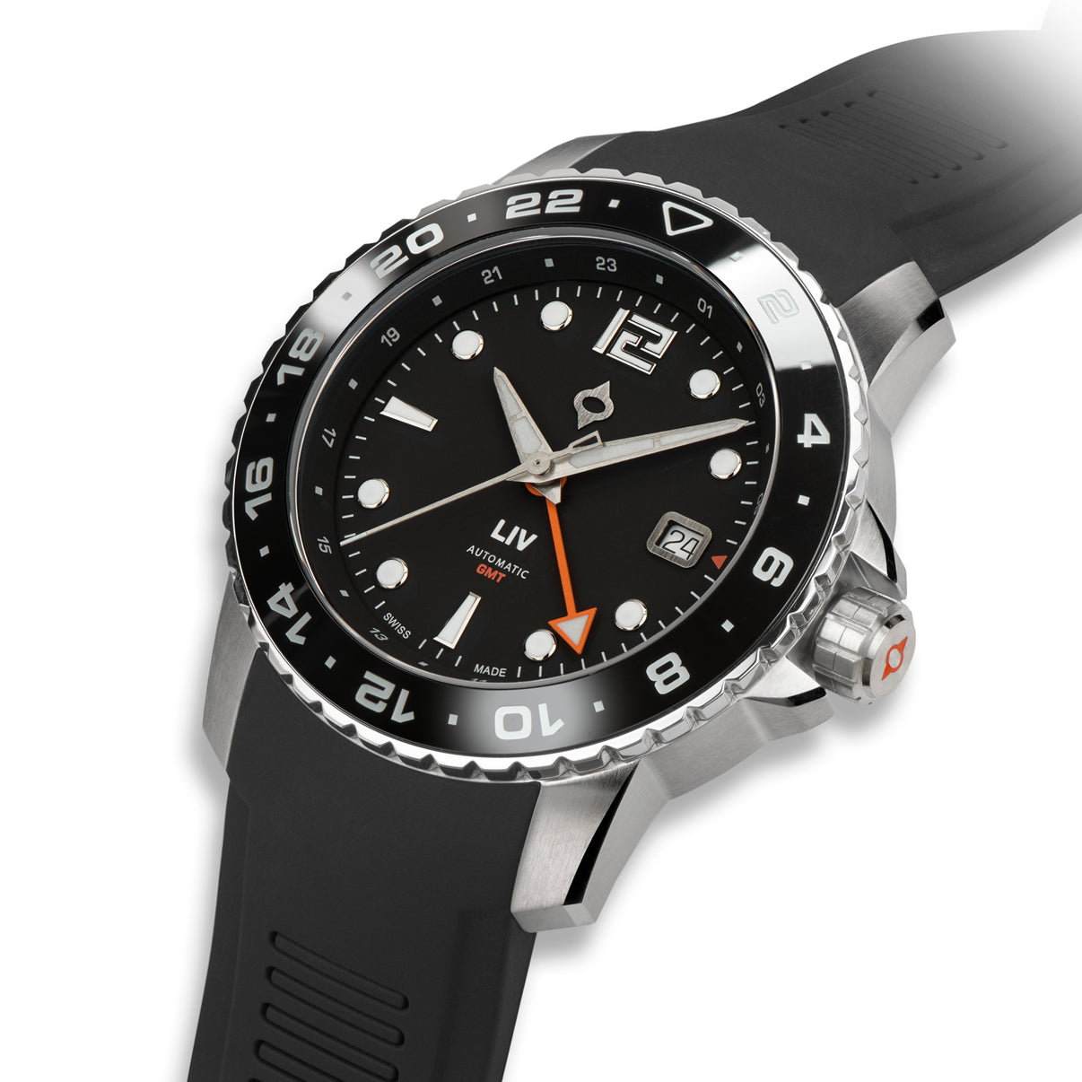 Trekker Auto GMT Black / Steel – LIV Swiss Watches