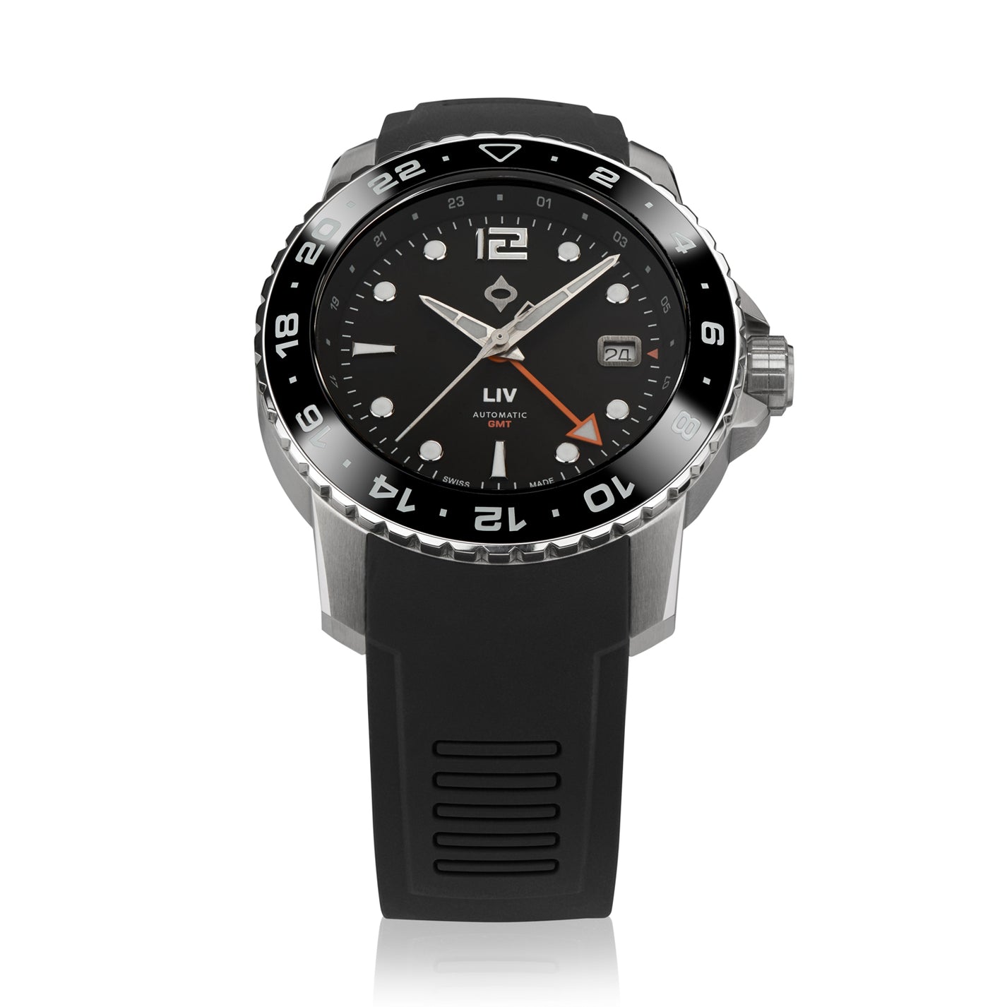 Trekker Auto GMT Black / Steel – LIV Swiss Watches