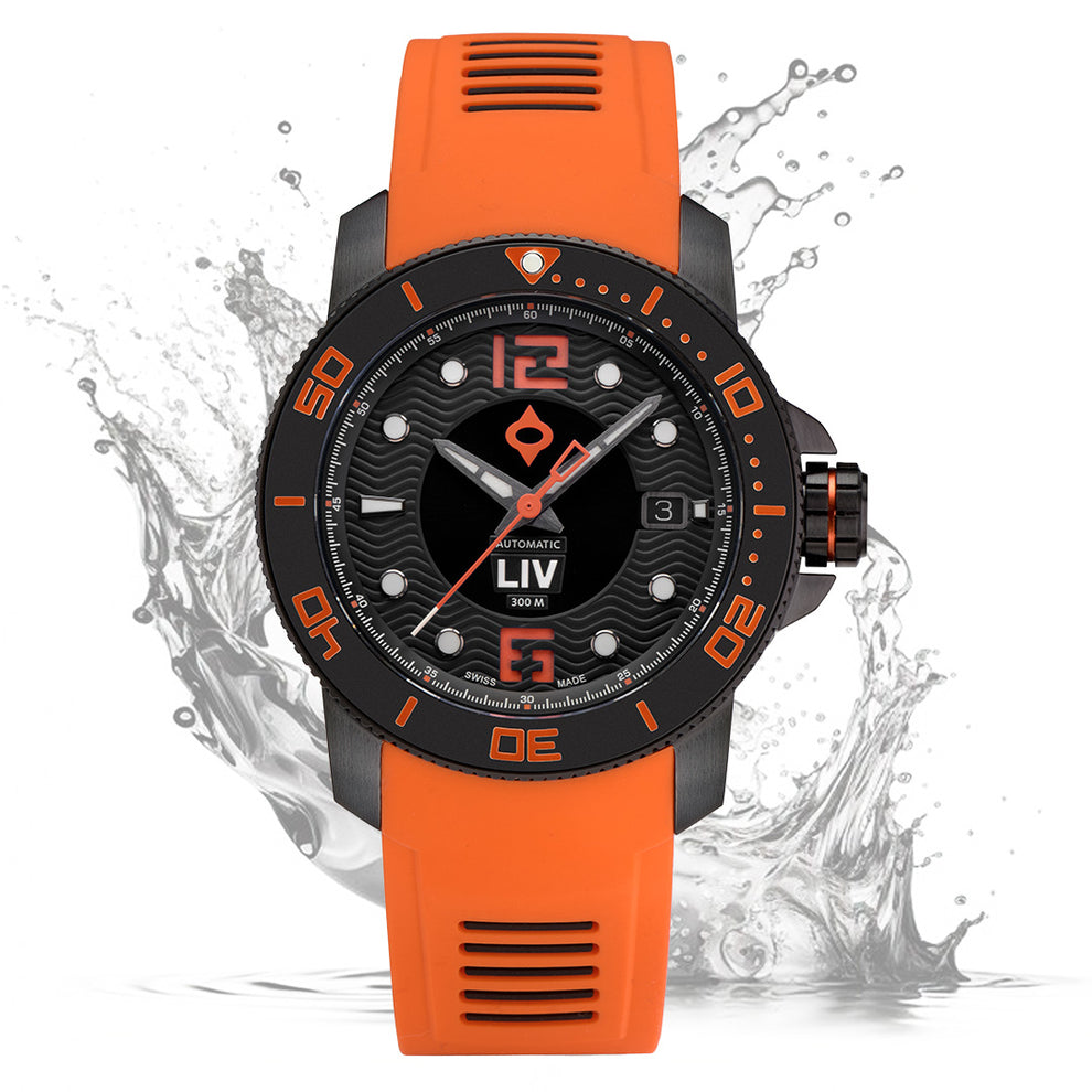 Shop Signature Orange LIV GX-Diver's Swiss Made Automatic Watch – LIV ...