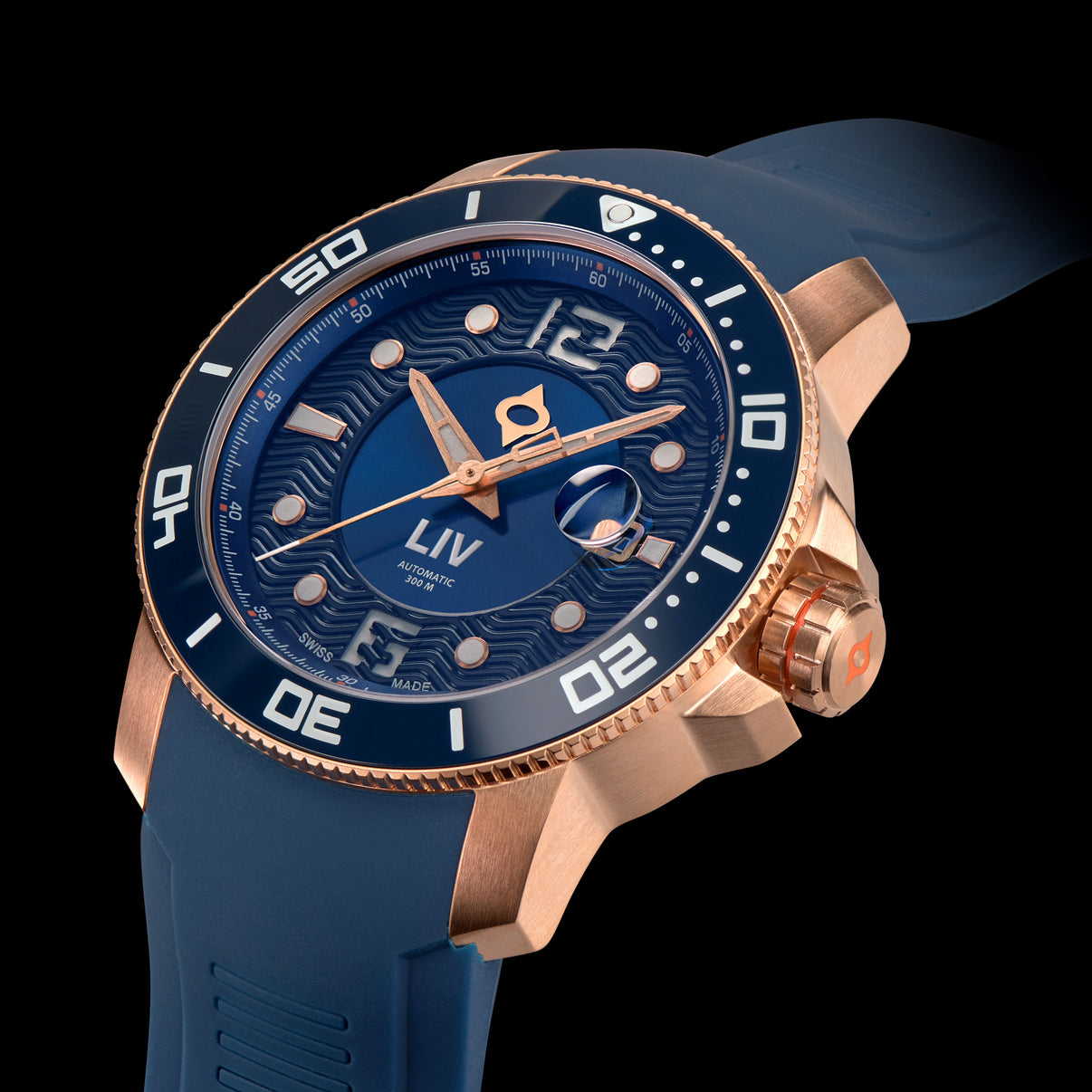Shop GX-Diver's 44mm Rose Gold Cobalt Swiss Made Auto Watch – LIV Swiss ...