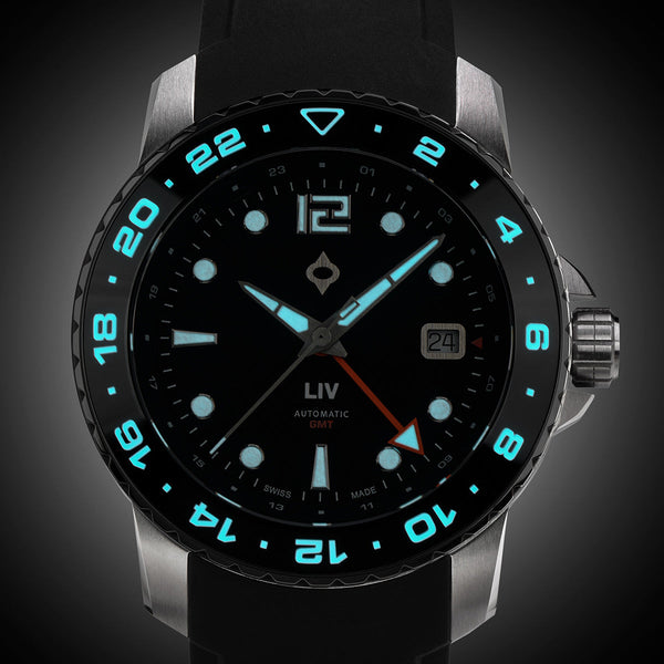 Trekker Auto GMT Black / Steel – LIV Swiss Watches