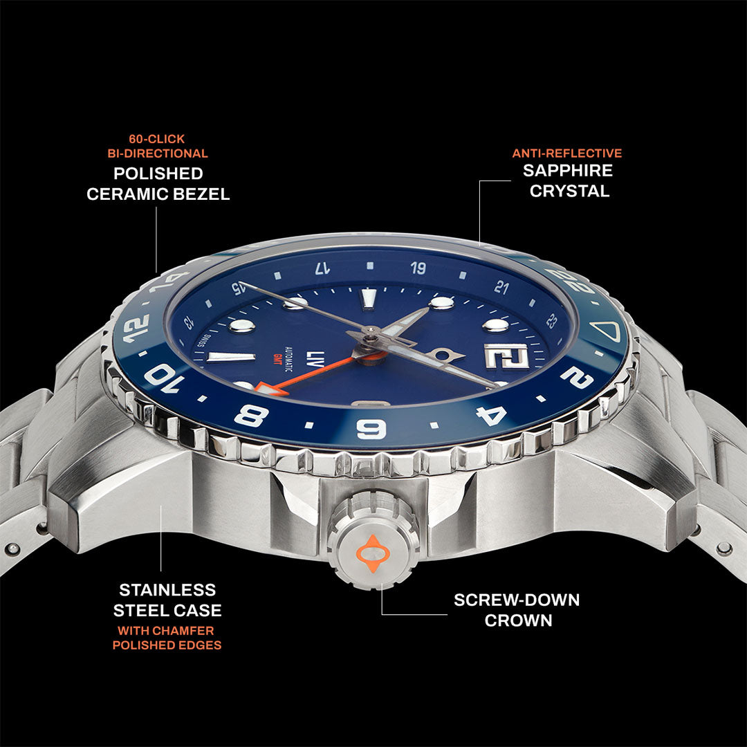 Trekker Auto GMT Blue – LIV Swiss Watches