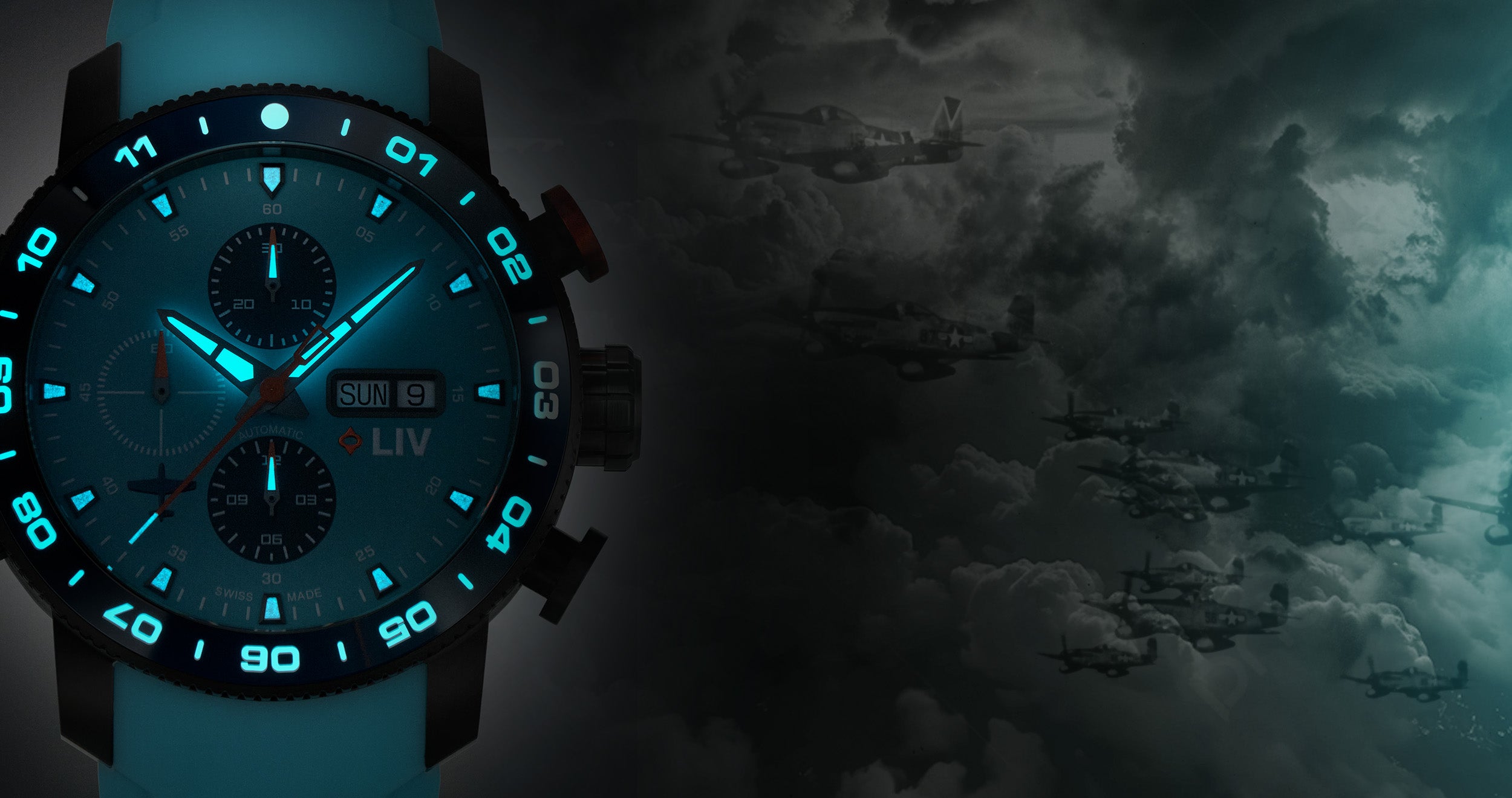 P-51 CRIPES A' MIGHTY Swiss Made Automatic Chronograph Watch – LIV ...