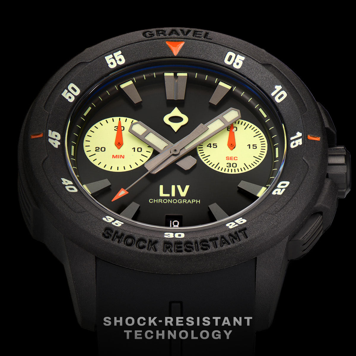 GRAVEL 002 NIGHT VISION CHRONO – LIV Swiss Watches