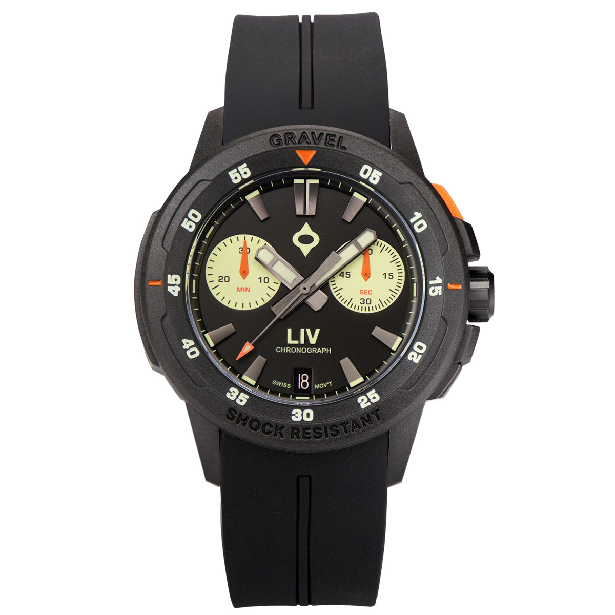 GRAVEL 002 NIGHT VISION CHRONO – LIV Swiss Watches