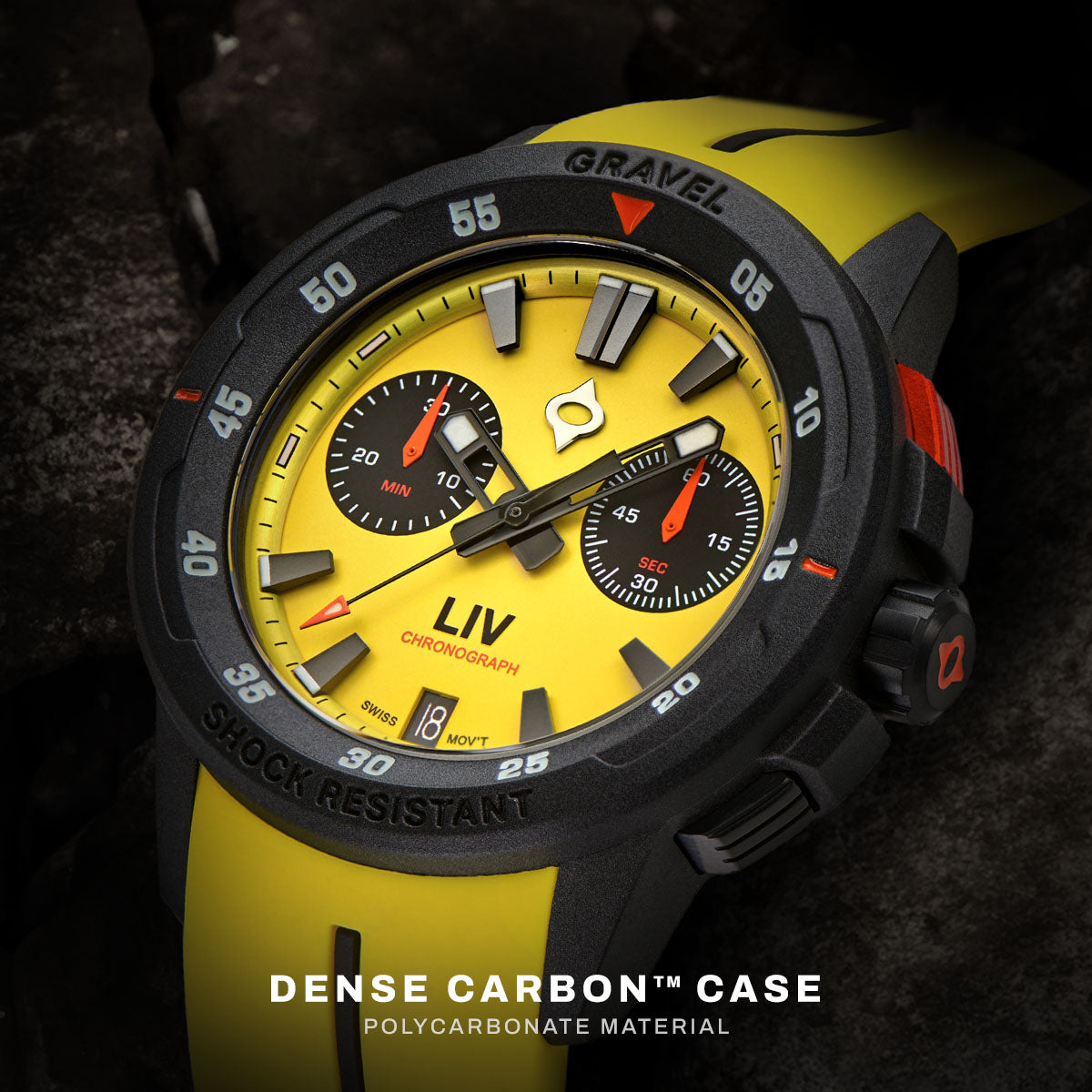 GRAVEL 002 VENOM YELLOW SWISS CHRONOGRAPH – LIV Swiss Watches