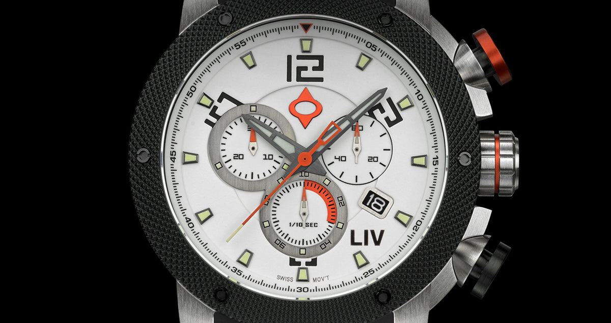 GX1 Dual Lume 1/10th Of a Sec Chrono – LIV Swiss Watches