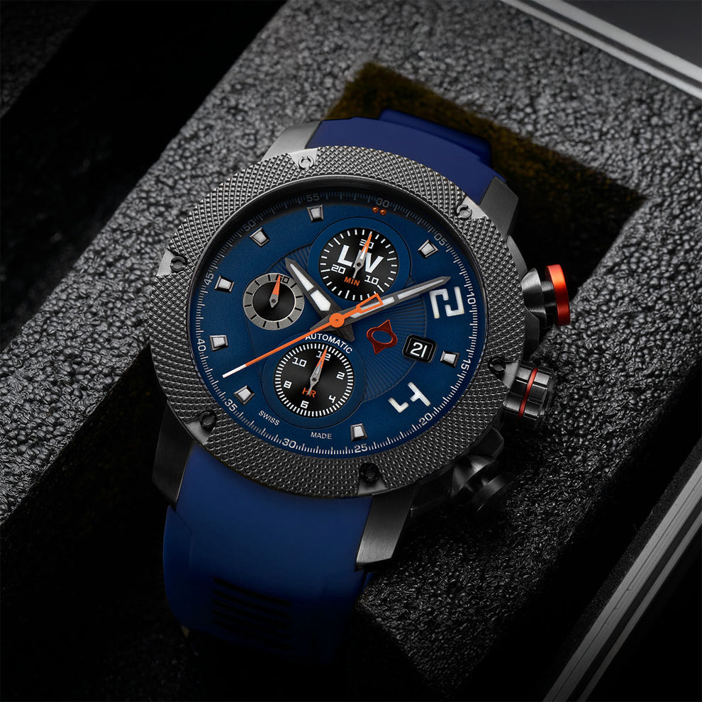 Shop Cobalt LIV GX-AC Swiss Made Automatic Chronograph – LIV Swiss Watches