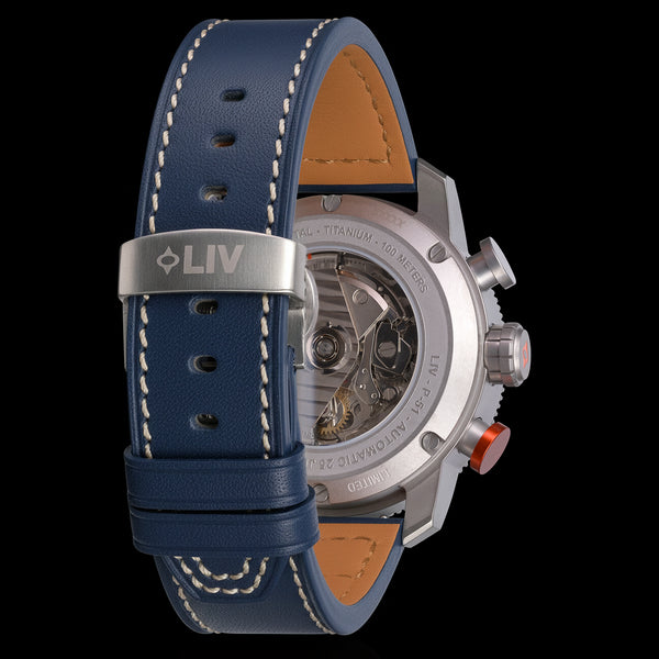 Shop Titanium Blue & Orange LIV P-51 42MM – LIV Swiss Watches