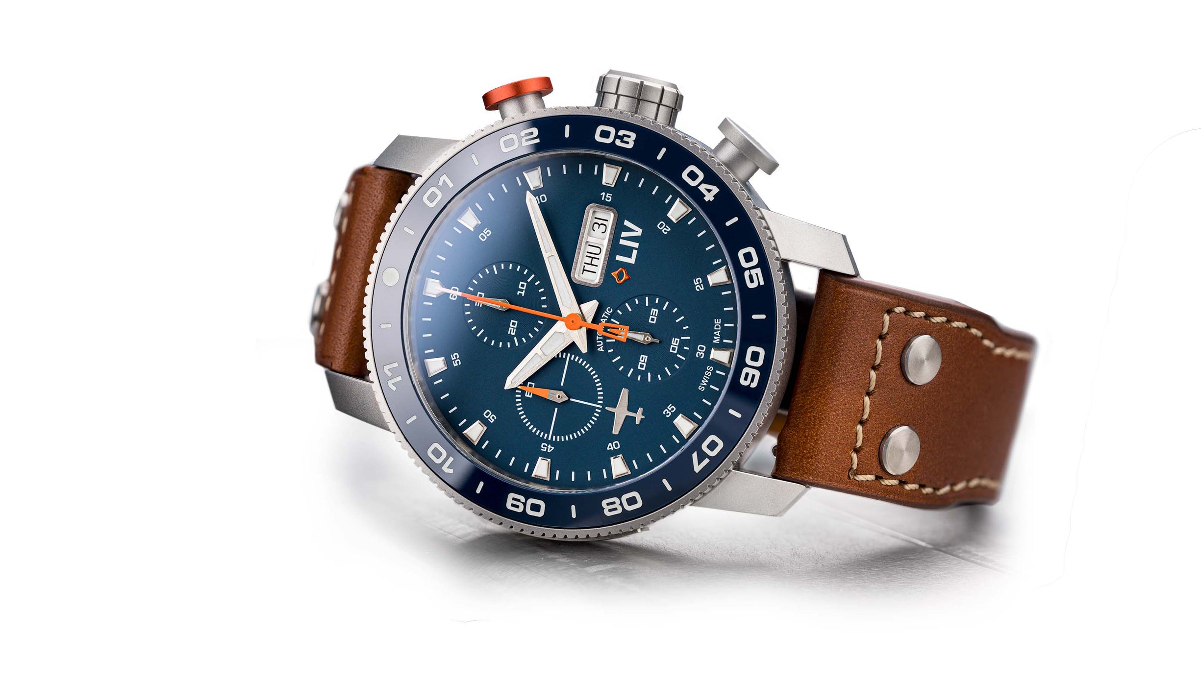 Shop P-51 Big Pilot Swiss Auto Chronograph – LIV Swiss Watches