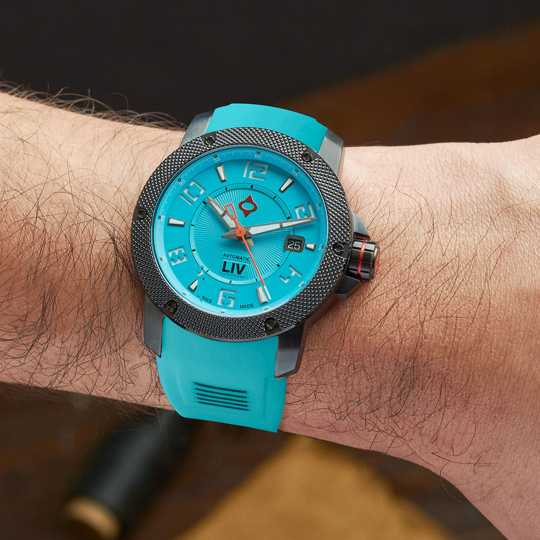 Shop T.J. Blue LIV GX1-A Automatic – LIV Swiss Watches
