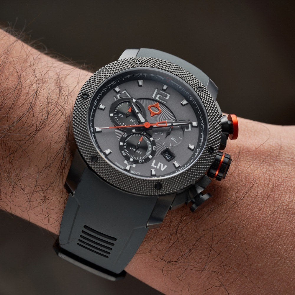 LIV Cool Gray GX1 Swiss Chronograph – LIV Swiss Watches