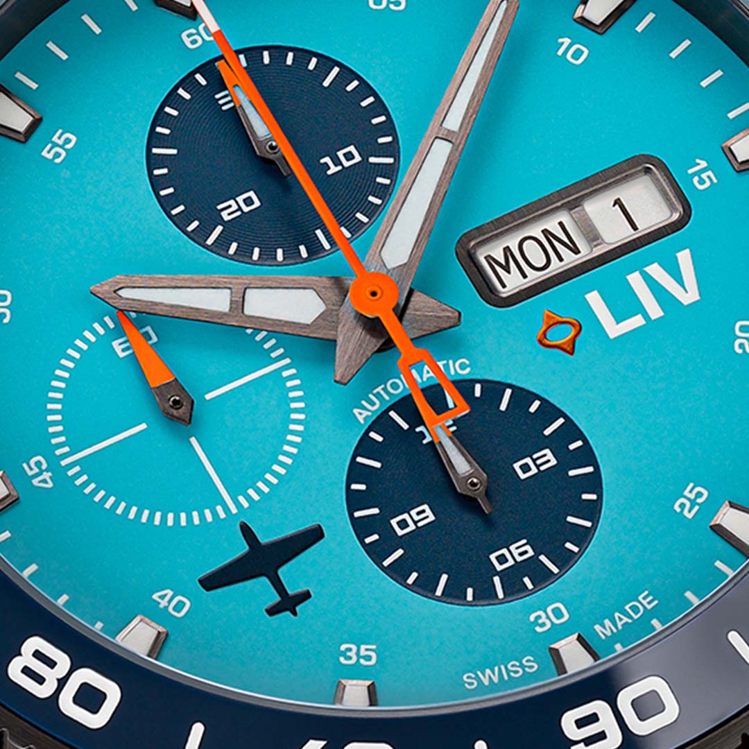 P-51 BIG PILOT CRIPES A' MIGHTY Swiss Made Automatic Chronograph Watch ...